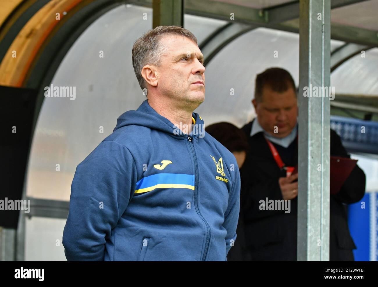 Prague, Czechia - October 14, 2023: Ukrainian manager Serhiy Rebrov ...