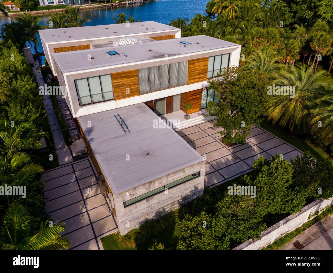 Miami Beach, FL, USA - October 6, 2023: Aerial drone photo of a luxury ...