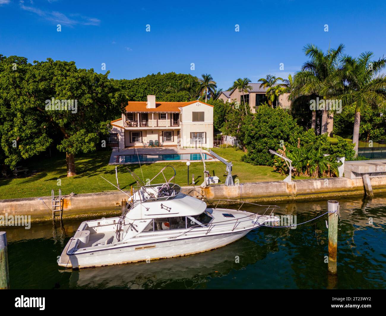 Miami Beach, FL, USA - October 6, 2023: Aerial drone photo of a luxury ...