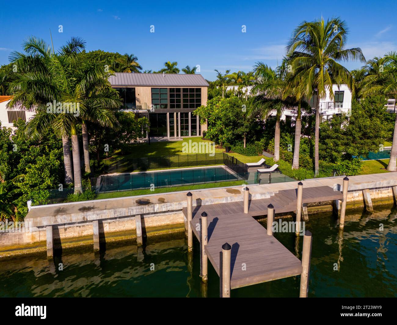 Miami Beach, FL, USA - October 6, 2023: Aerial drone photo of a luxury ...