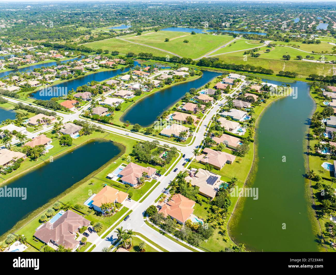 Aerial photo luxury homes in Davie Florida riverstone neighborhood ...