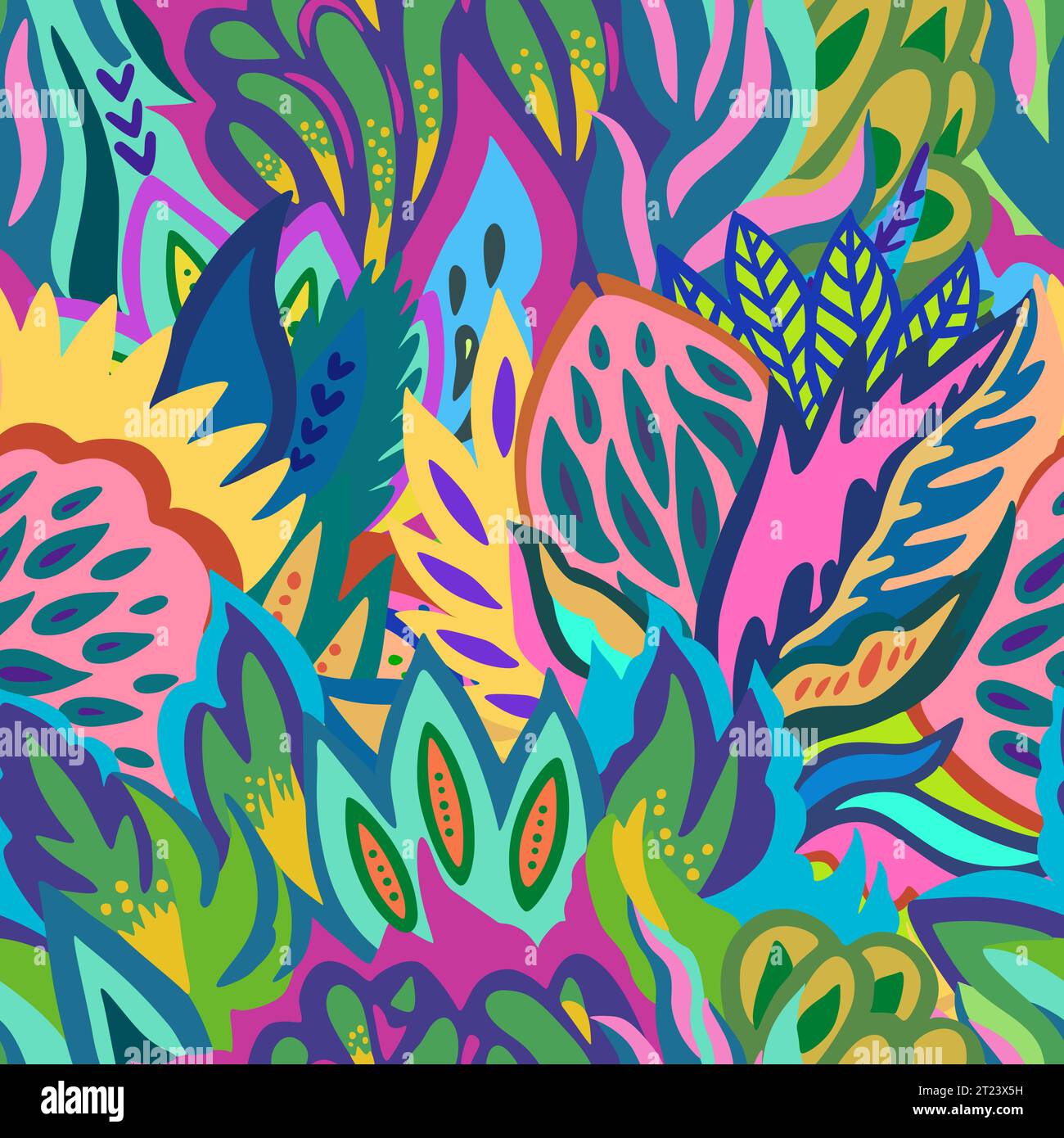 Colorful vector pattern with abstract organic shapes. Vivid modern contemporary background for ...