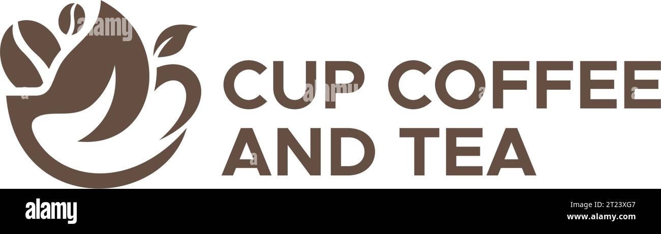 Minimalist Simple Cup Coffee Tea Leaf logo design Stock Vector Image ...