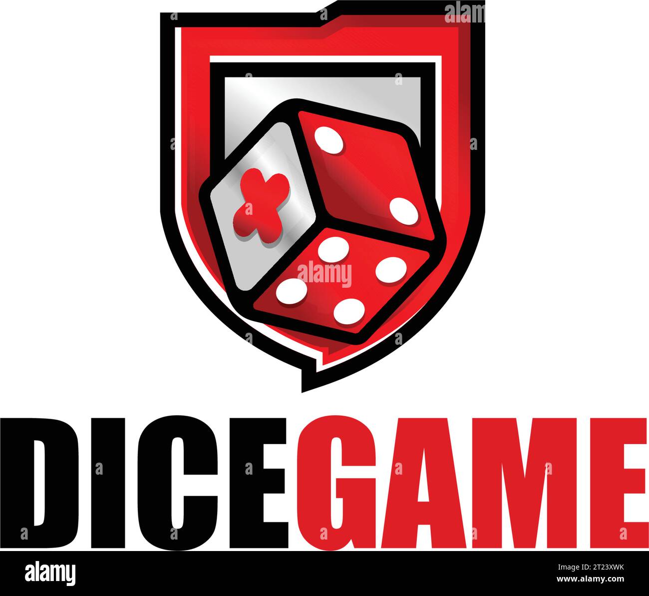 Modern Colorful DICE GAME Shield Plus logo design Stock Vector Image ...