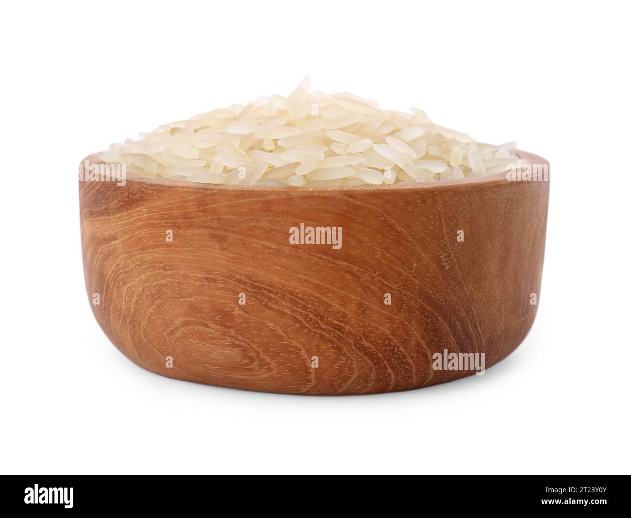 Raw rice in bowl isolated on white Stock Photo - Alamy
