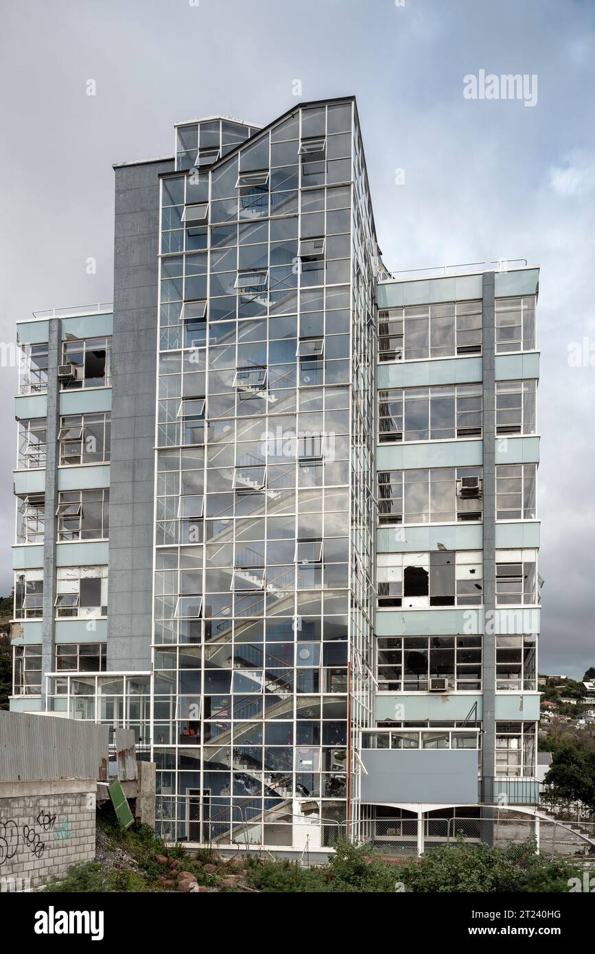 abandoned,earthquake damaged building, Lyttelton, Christchurch, New ...