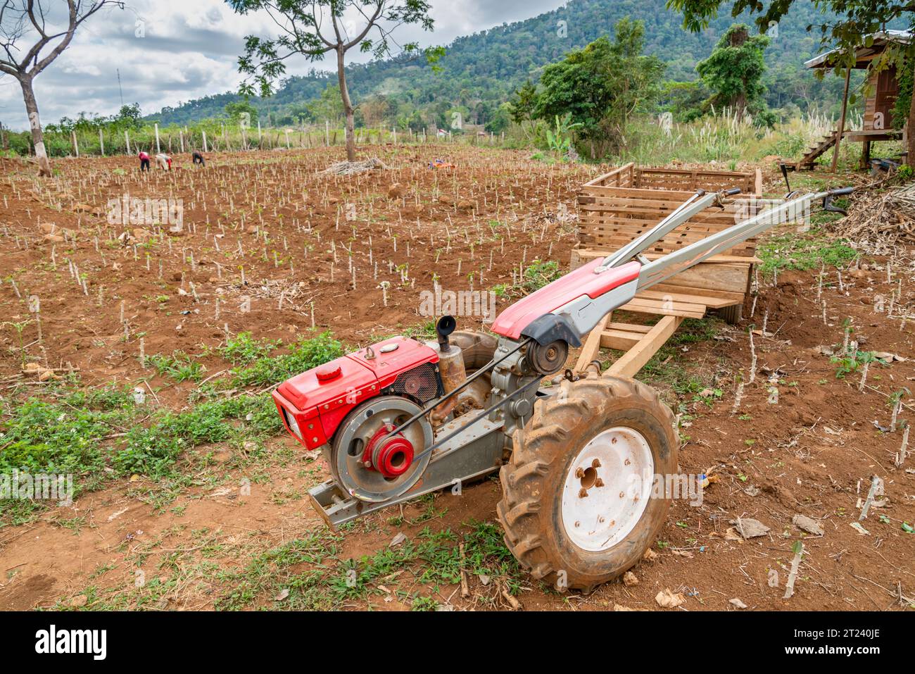 Typical distinctive agricultura machinery of Laos,used by farmers ...