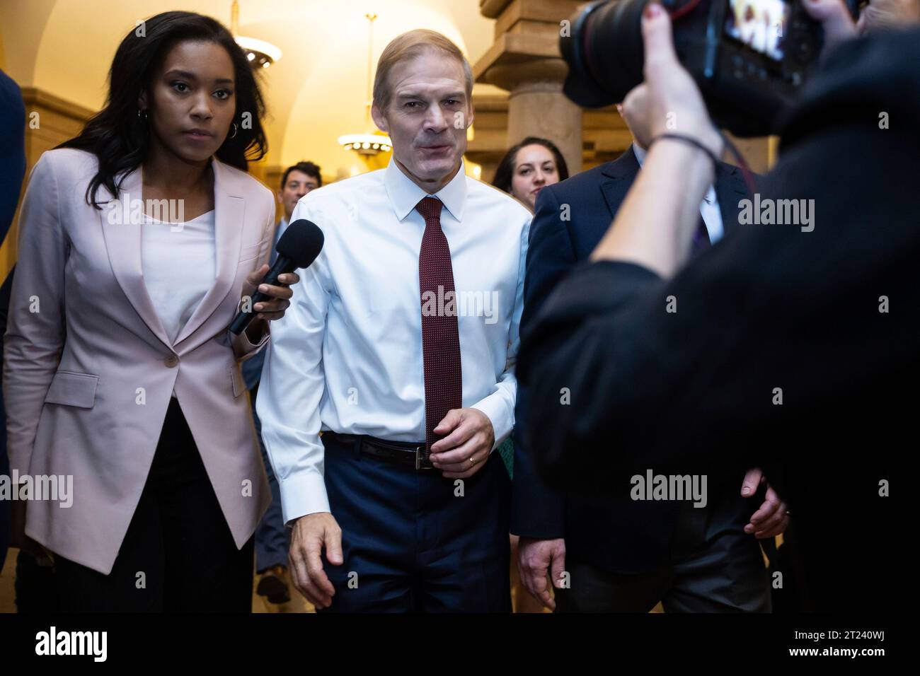 Rep. Jim Jordan (R-Ohio) speaks with reporters as he departs a House ...