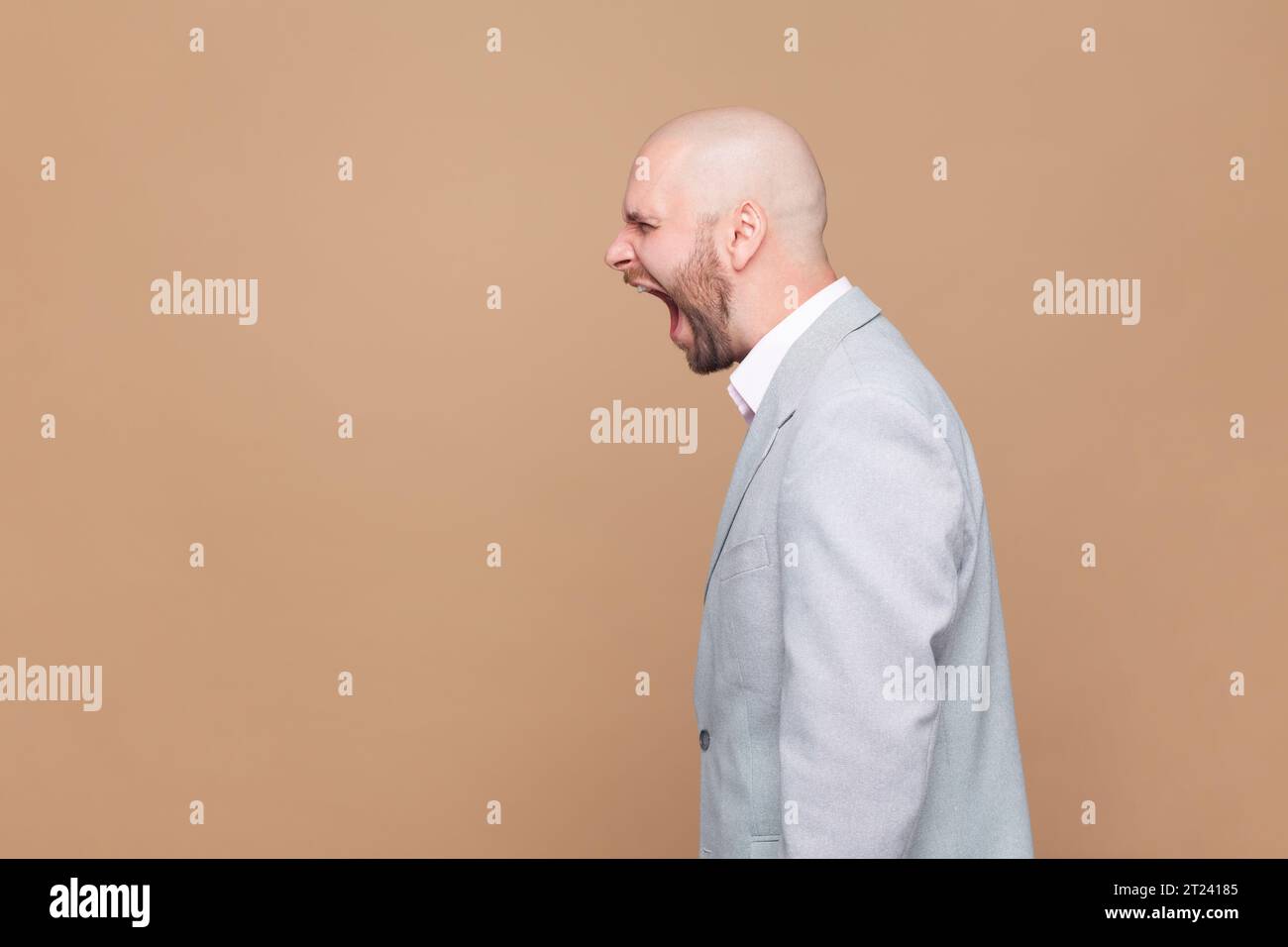 Profile view angry young bearded hi-res stock photography and images ...