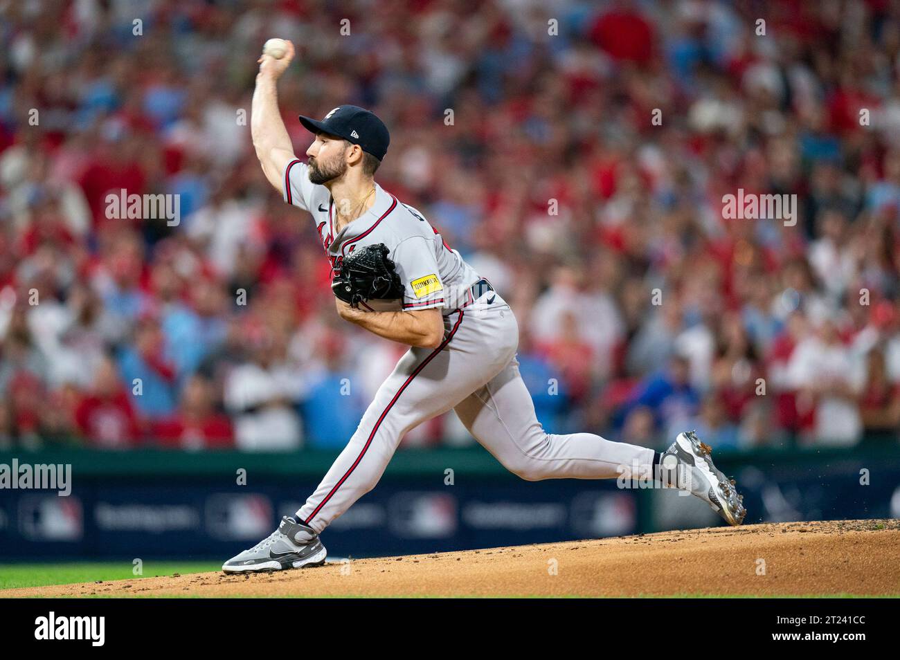 Atlanta Braves starting pitcher Spencer Strider in action during Game 4 ...