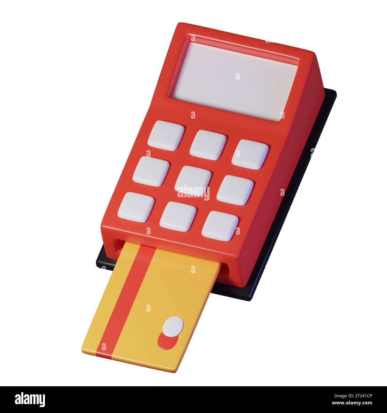 Debit machine, E-Commersce items. Isolated on white background. 3D ...