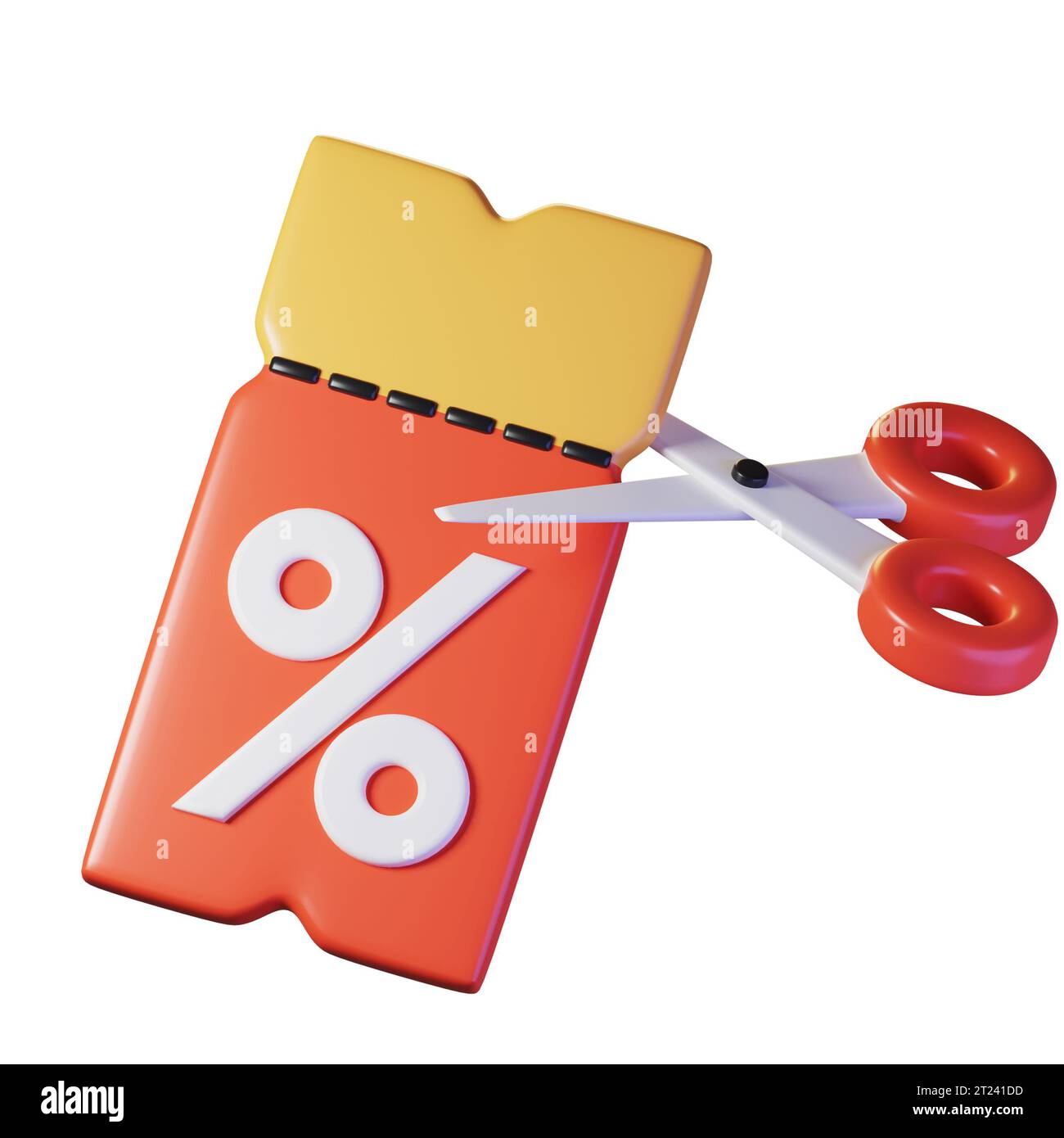 Discount coupon, E-Commersce items. Isolated on white background. 3D ...