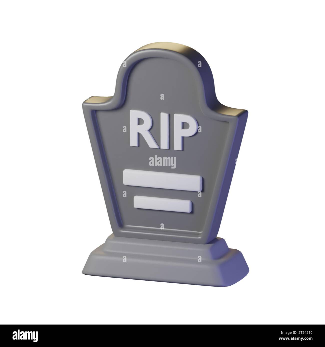 Gray Tombstone with RIP writing. Isolated on white background. 3D ...