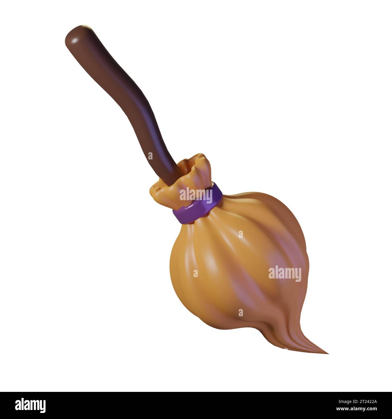 Flying broom. Isolated on white background. 3D illustration. High ...