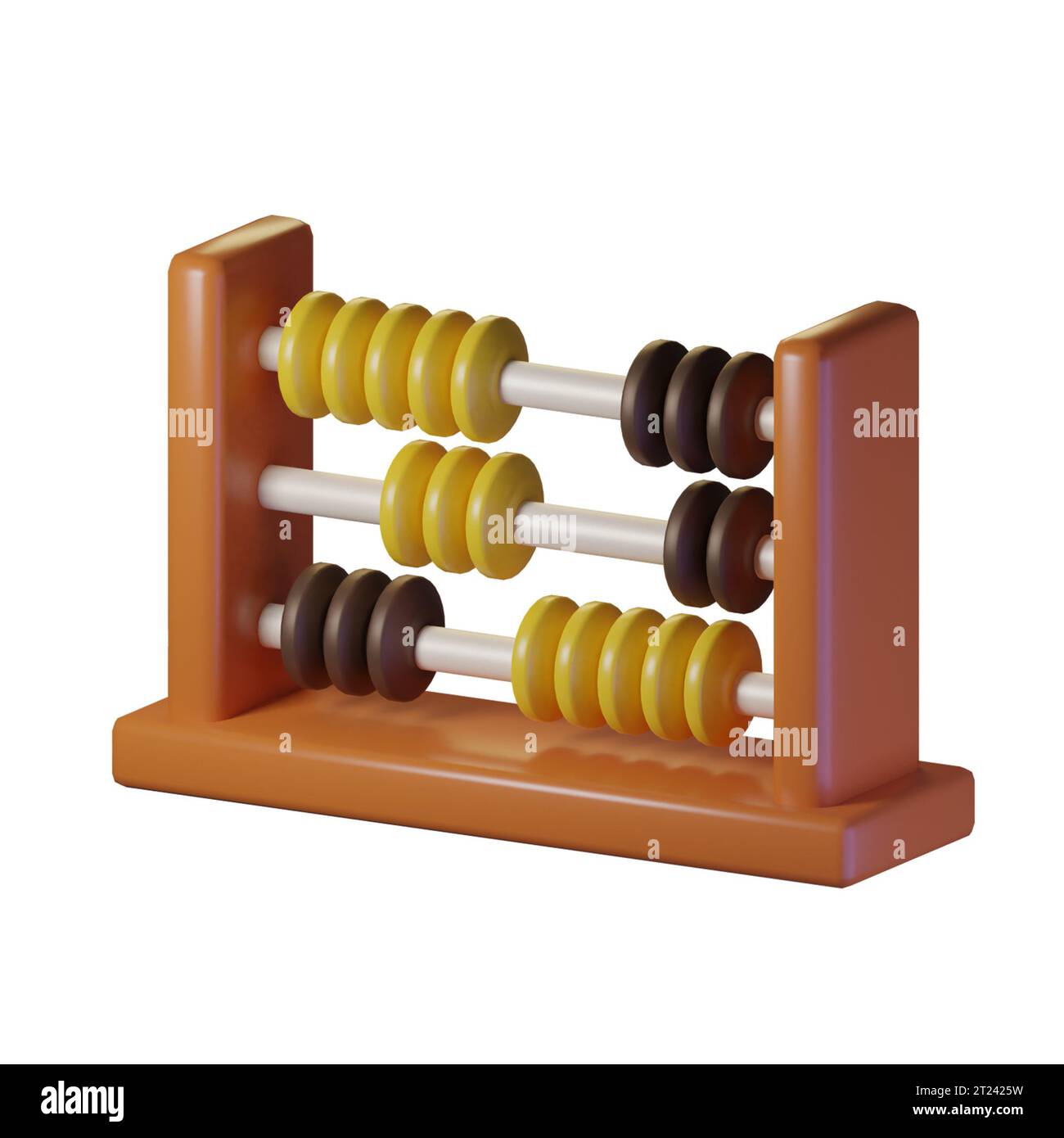 Abacus with an orange theme. Isolated on white background. 3D ...