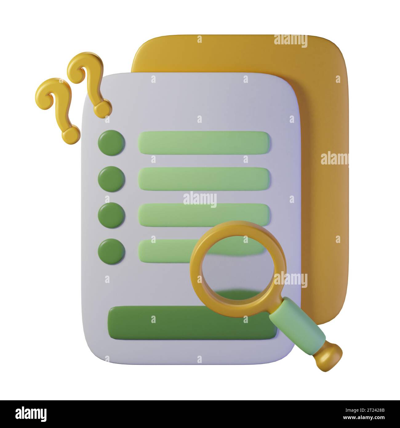 File items with an yellow theme. Isolated on white background. 3D ...