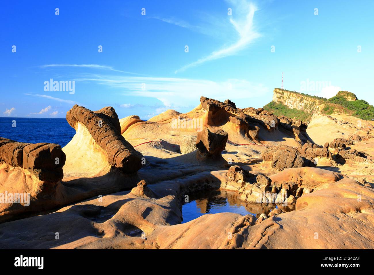 Natural rock formation at Yehliu Geopark, one of most famous wonders in ...