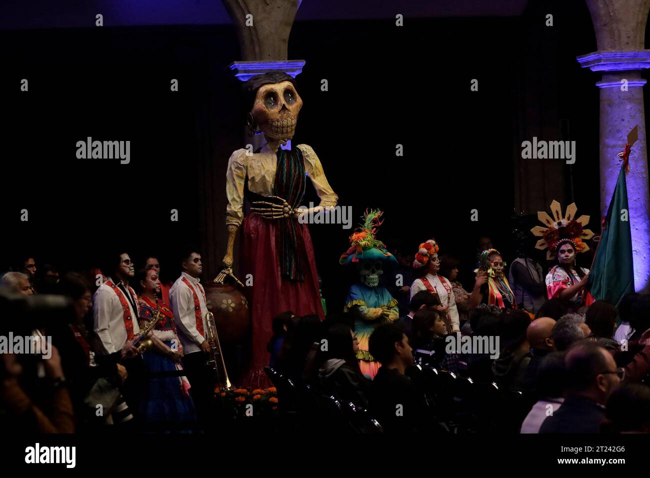 Mexico City, Mexico. 16th Oct, 2023. People characterized as death ...
