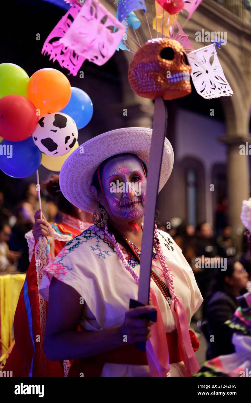 Mexico City, Mexico. 16th Oct, 2023. People characterized as death ...