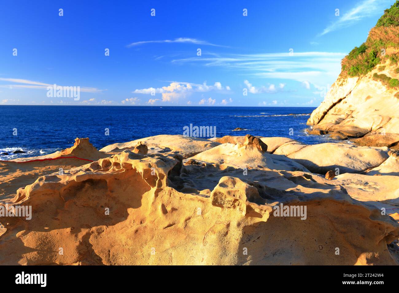 Natural rock formation at Yehliu Geopark, one of most famous wonders in ...