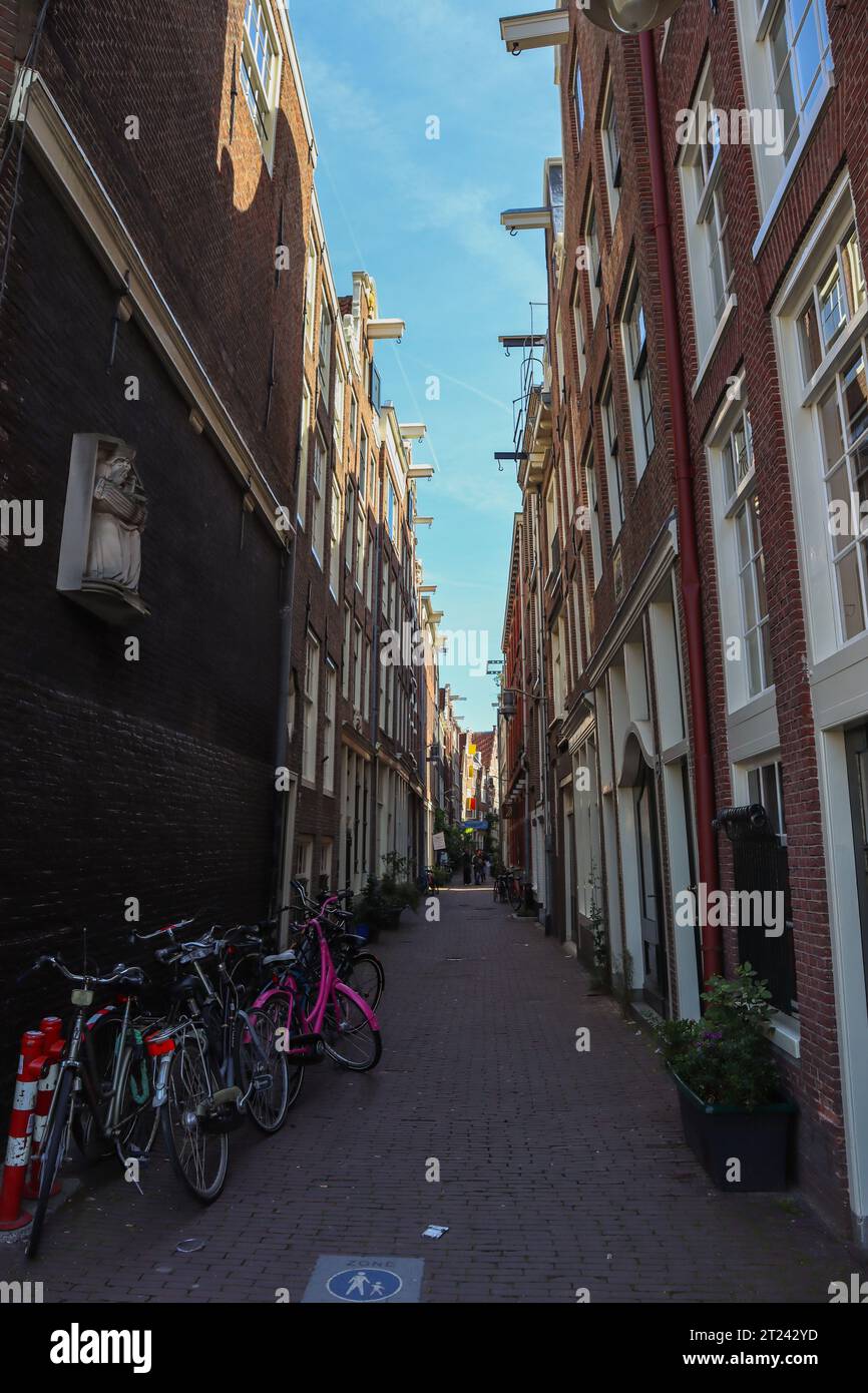 Narrow alley in Amsterdam, Netherlands Stock Photo - Alamy