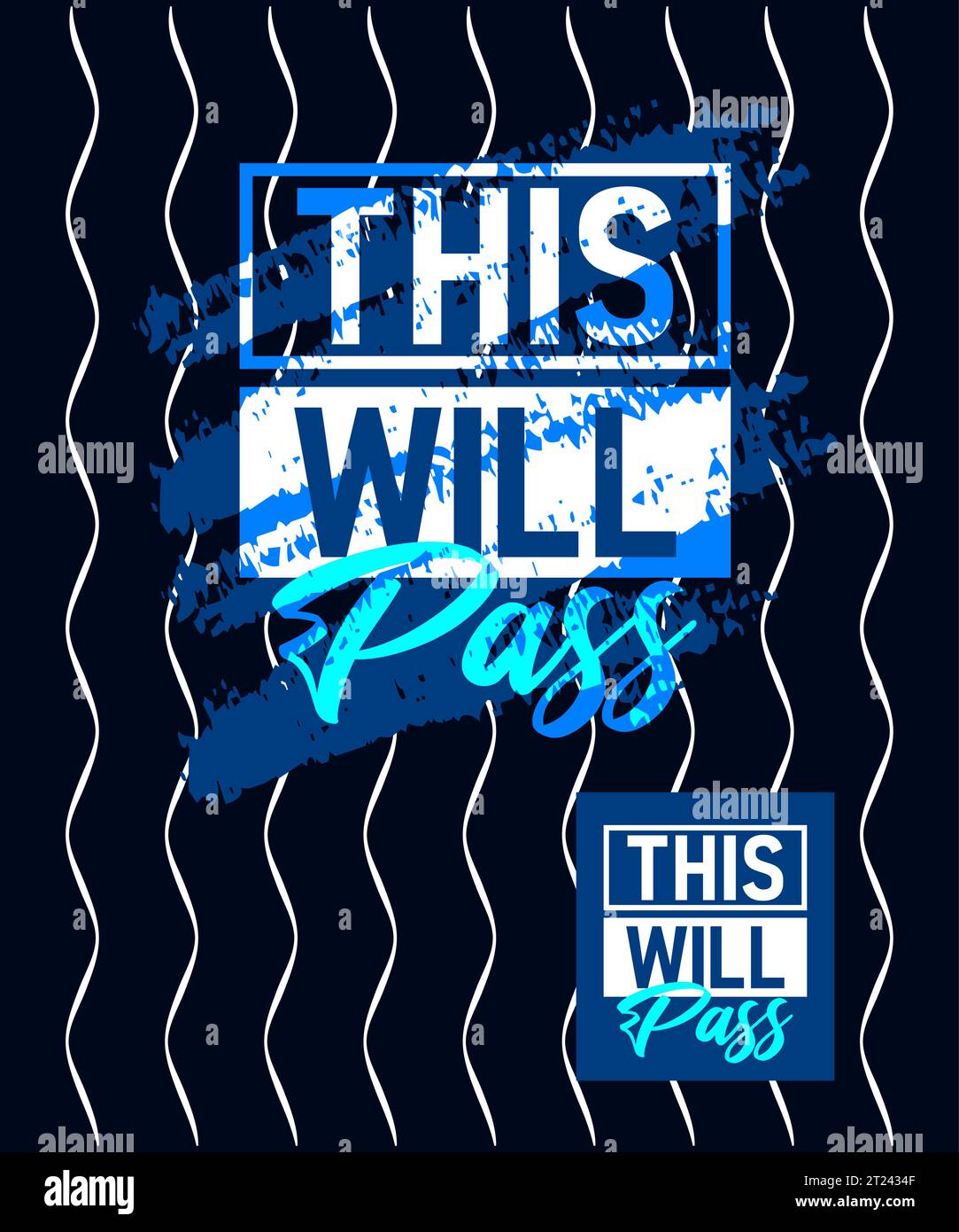 This Will Pass Motivational Stroke Typepace Design Short Phrases