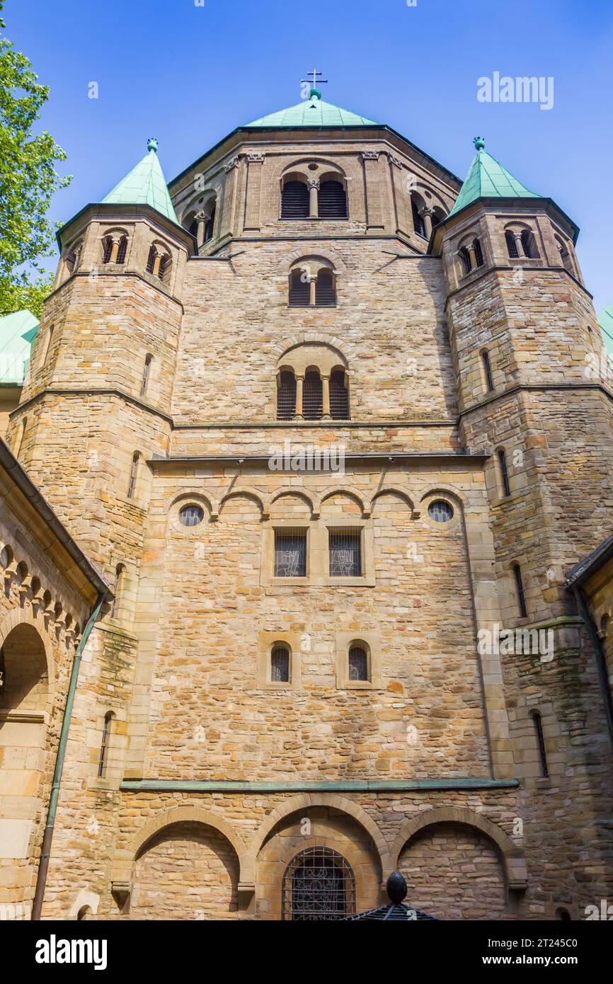 Front facade of the historic Dom church in Essen, Germany Stock Photo ...