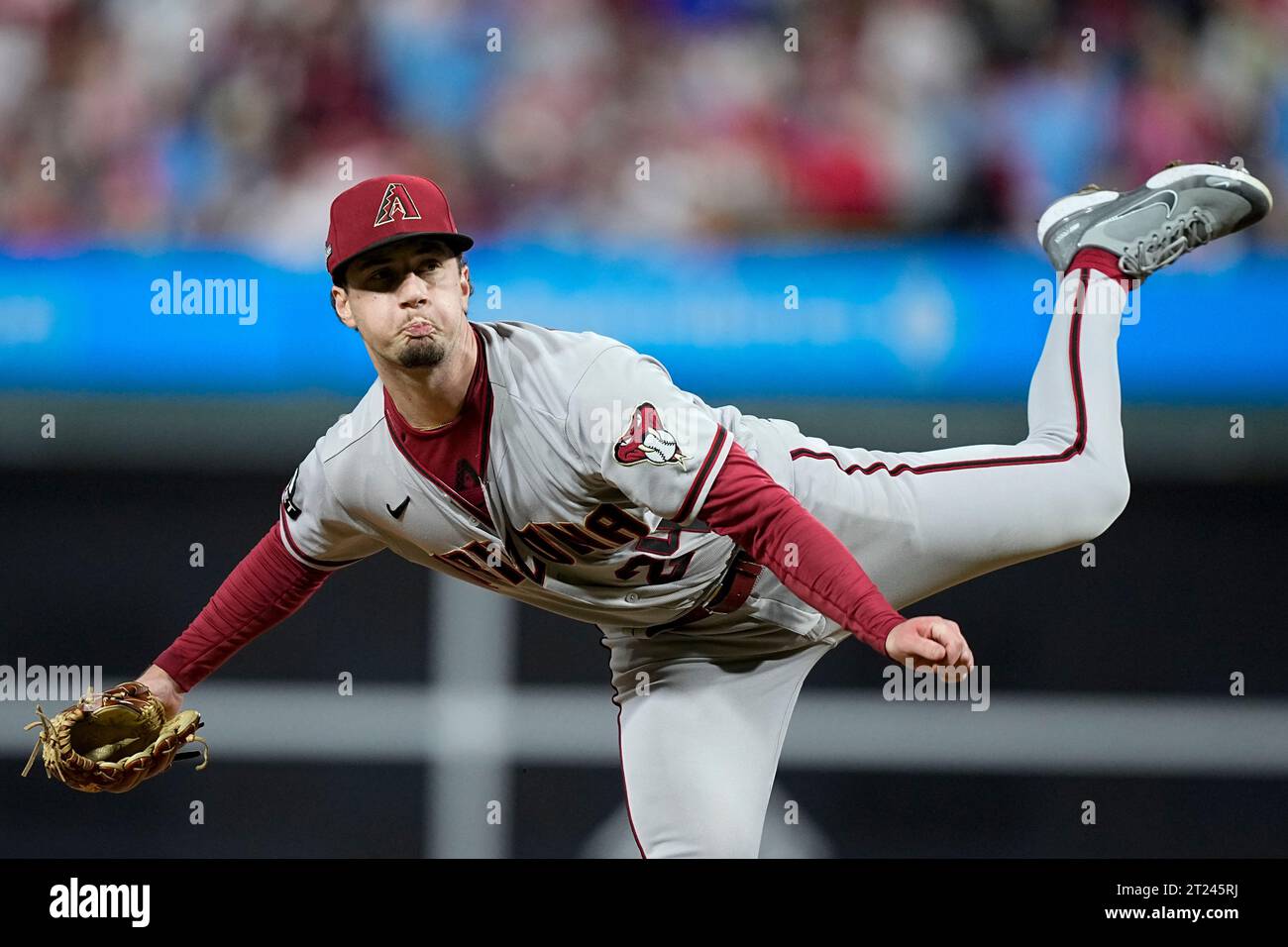 Arizona Diamondbacks relief pitcher Kyle Nelson throws against the ...