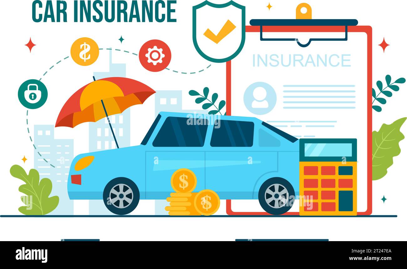 Car Insurance Vector Illustration for Protection For Vehicle Damage And ...