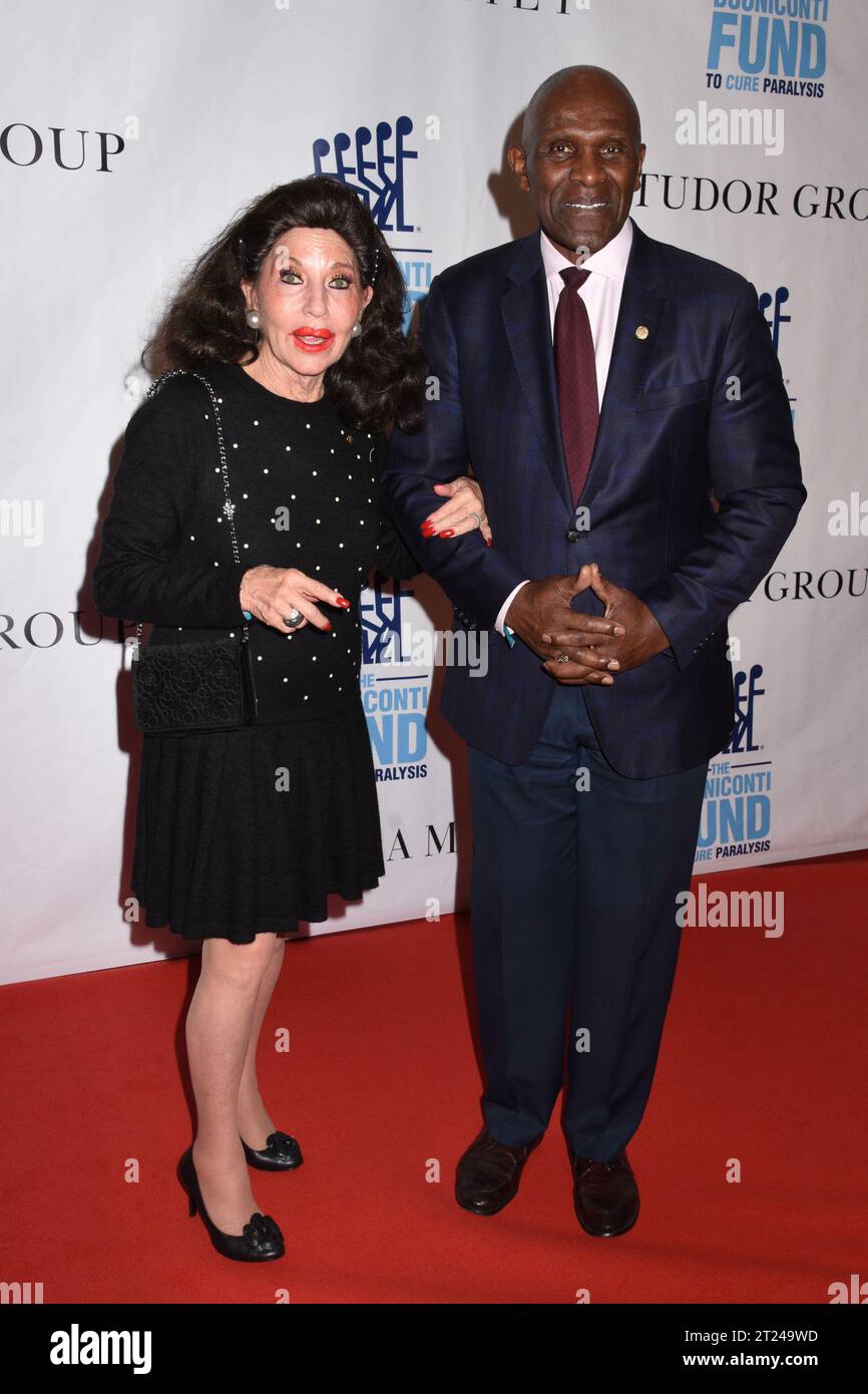 New York, NY, USA. 16th Oct, 2023. Christine Lynn and Harry Carson at ...