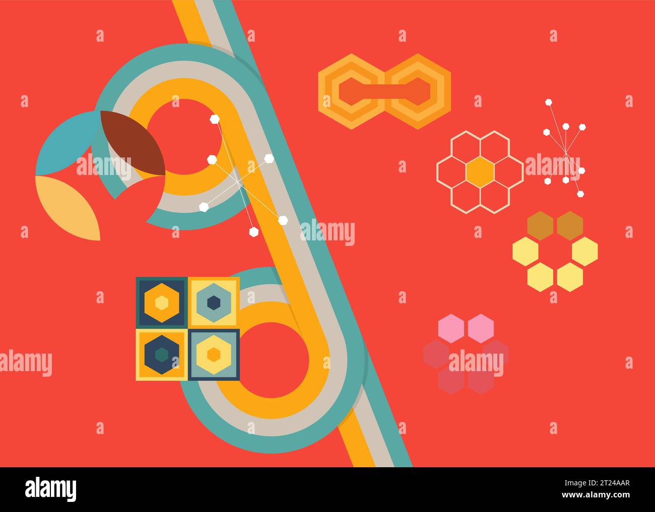 Simple retro 70s background. Groovy abstract 1970s art template ...