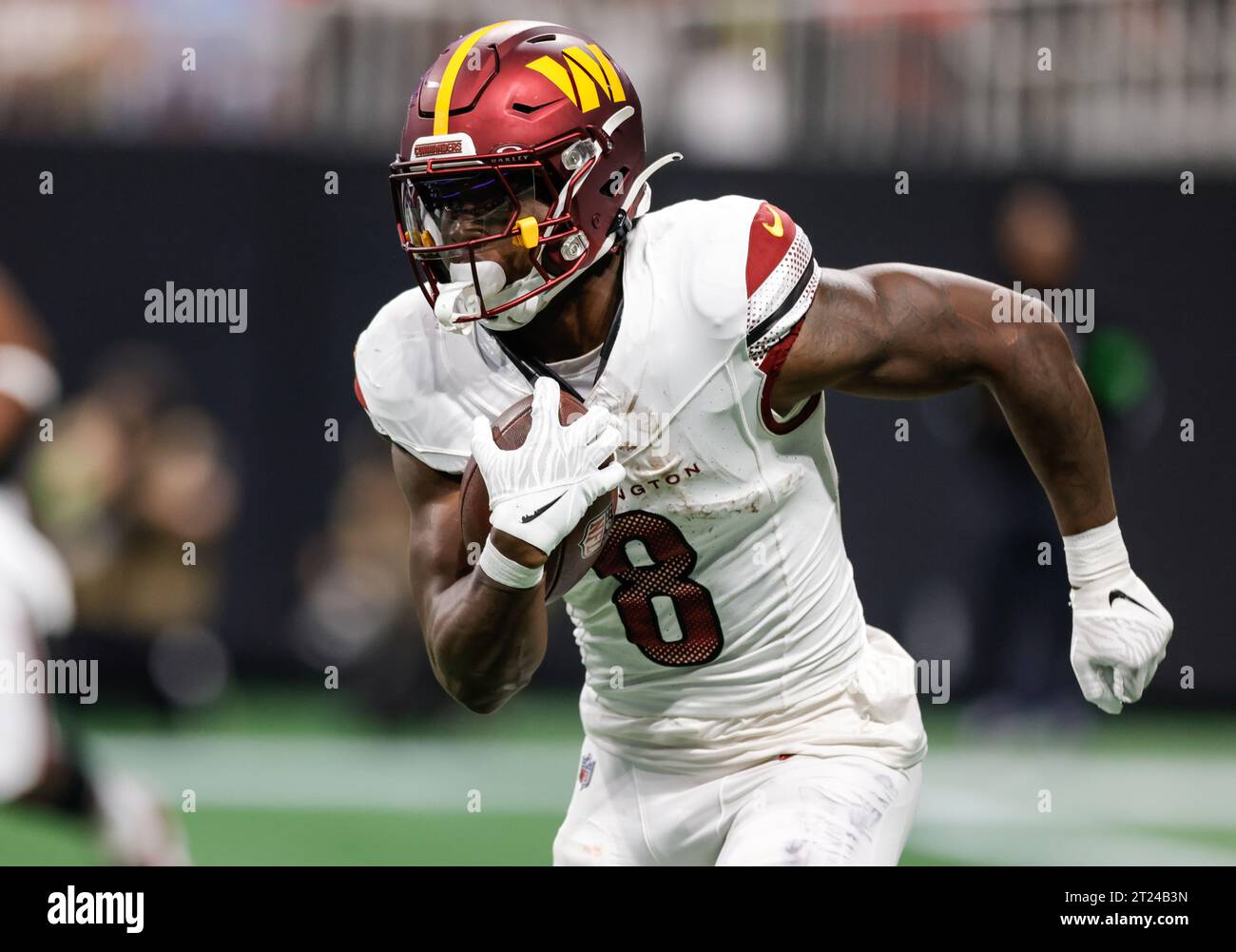 Washington Commanders running back Brian Robinson Jr. (8) with the ...