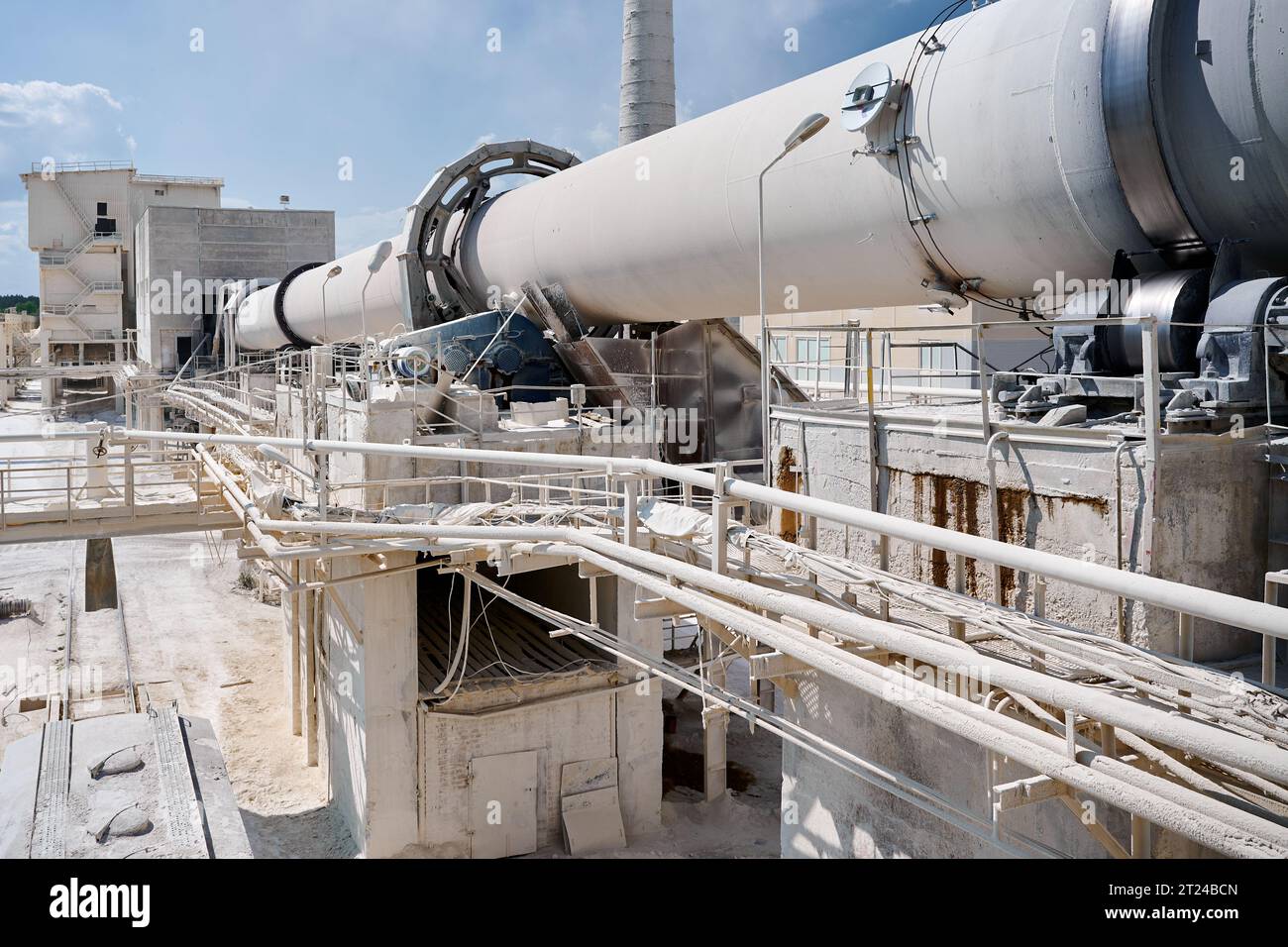 Tubular rotary furnace at plant of limestone production Stock Photo - Alamy