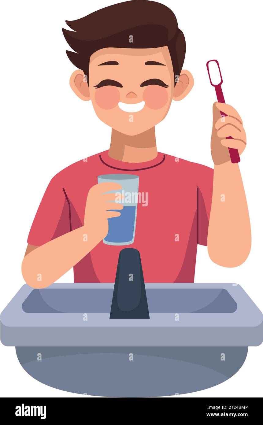 man brushing teeths cartoon Stock Vector Image & Art - Alamy