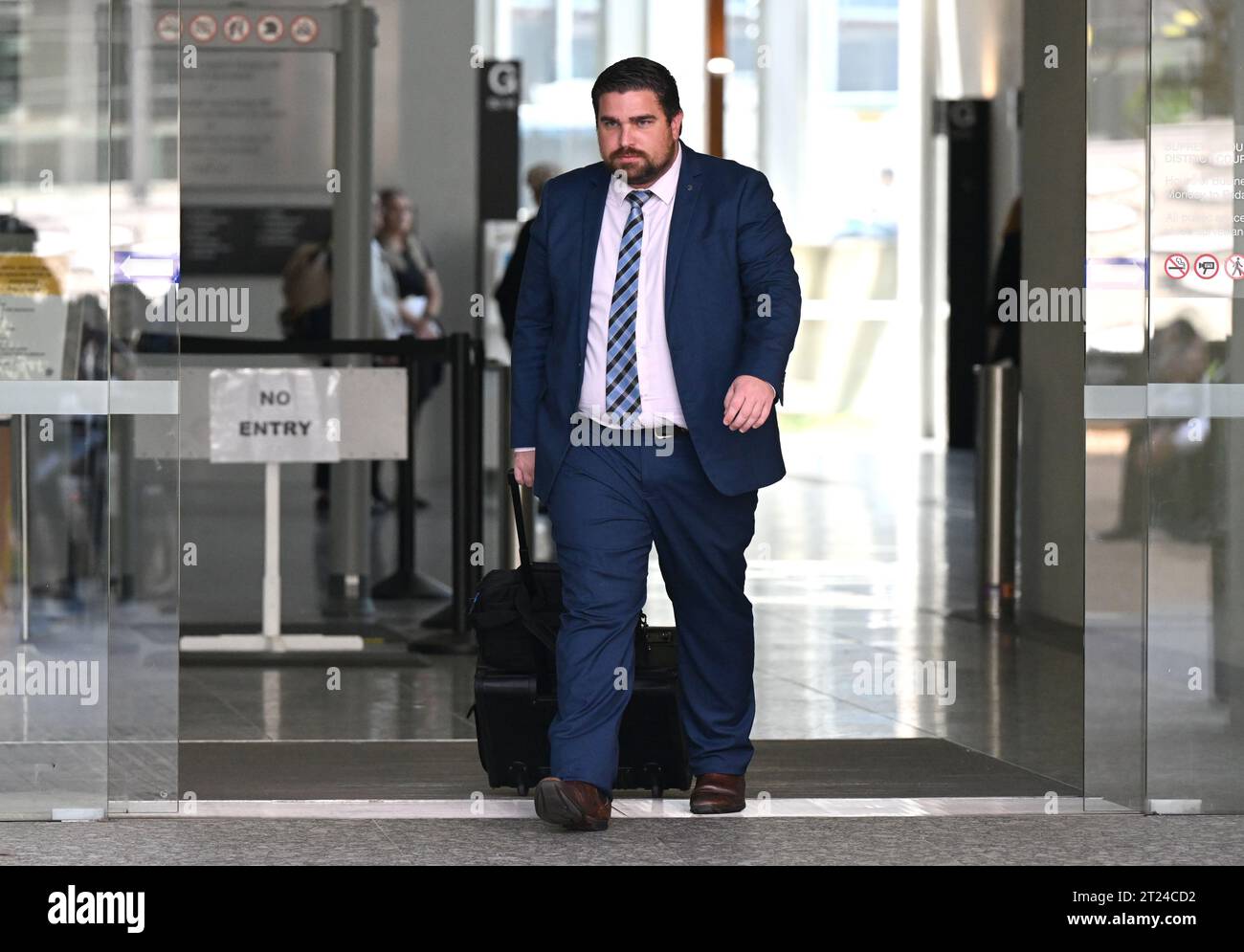 Brisbane, Australia. 17th Oct, 2023. Lawyer Rowan King is seen leaving ...