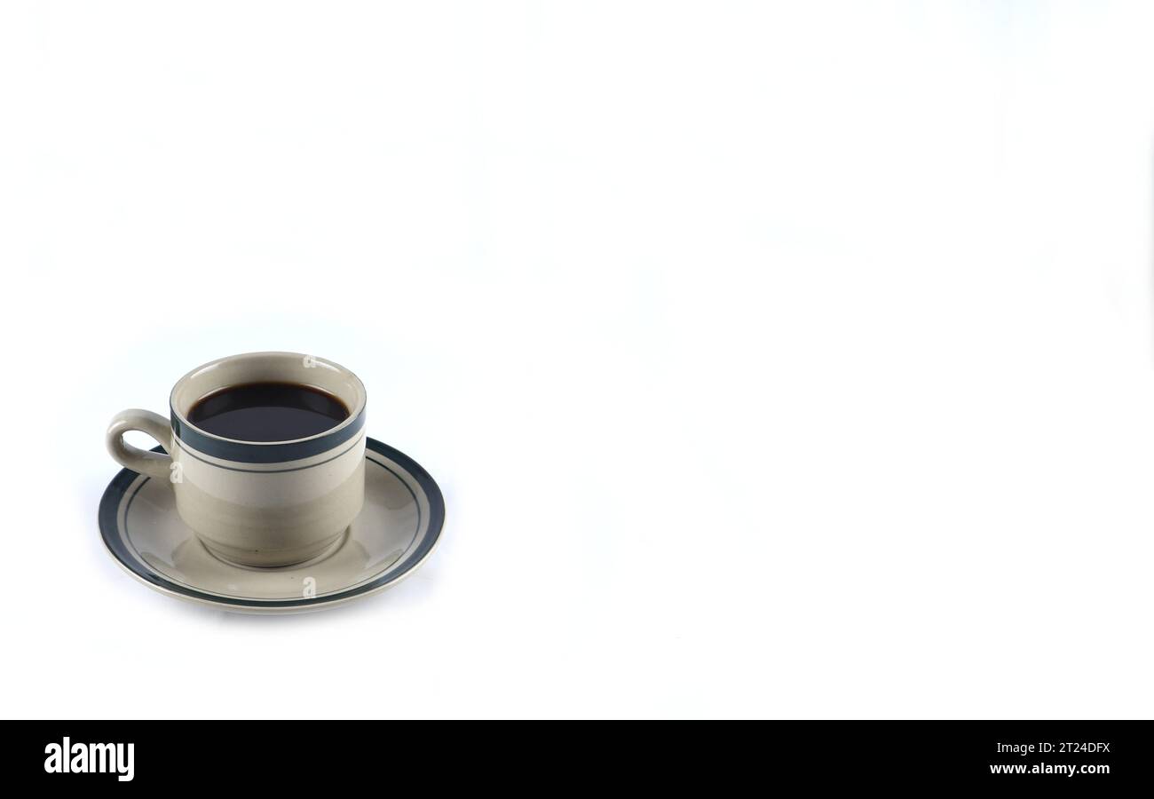 cup of black coffee on a white background Stock Photo - Alamy