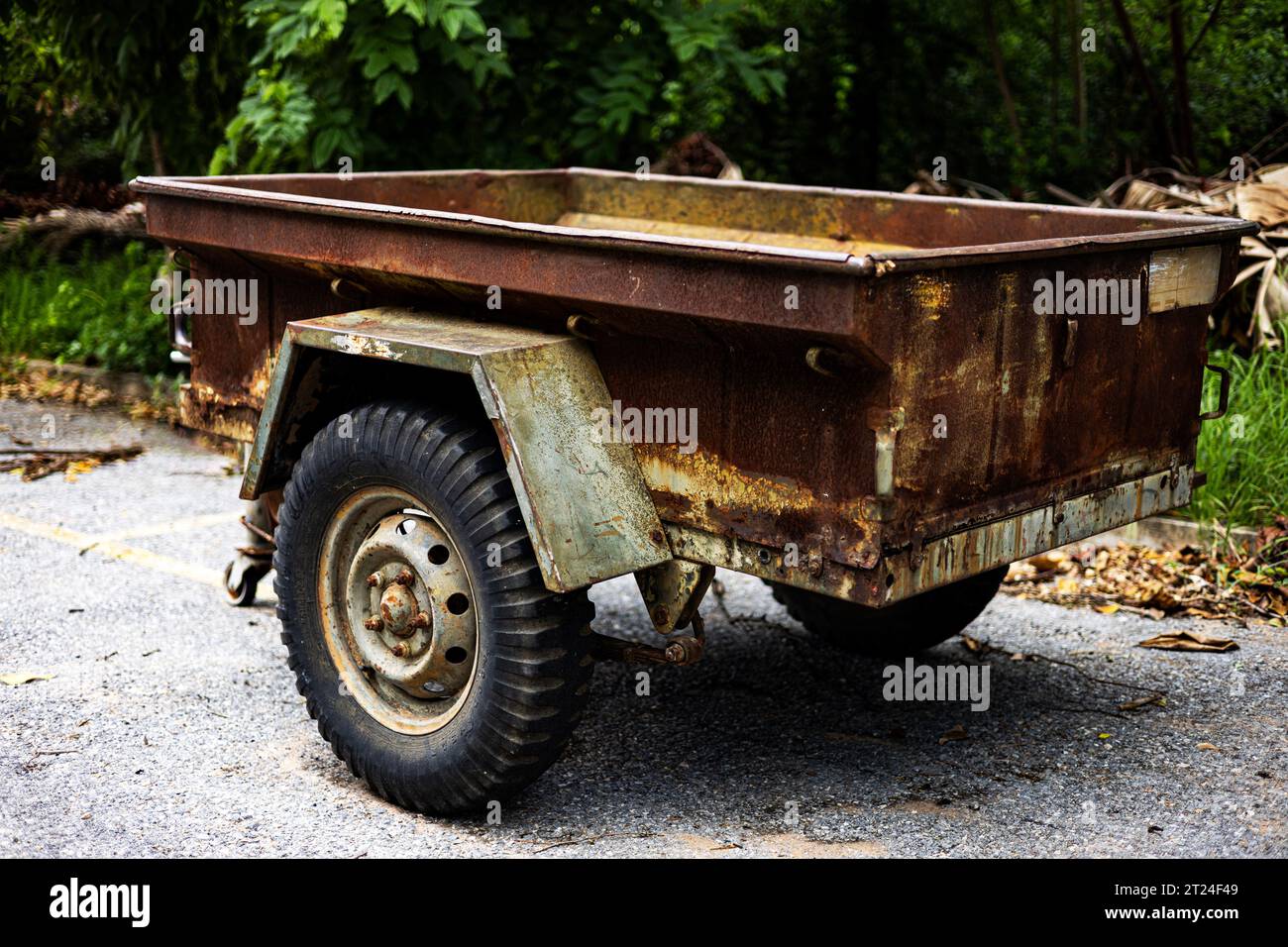 Old Abandoned Rusty Tractor Trailer. Tractor Trailer. An Old Trailer ...