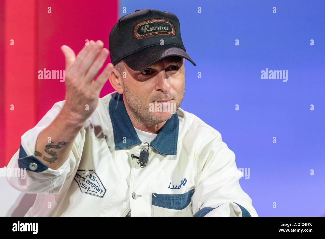 Ryan Tedder in coversation with Brian Monaco during Advertising Week in ...