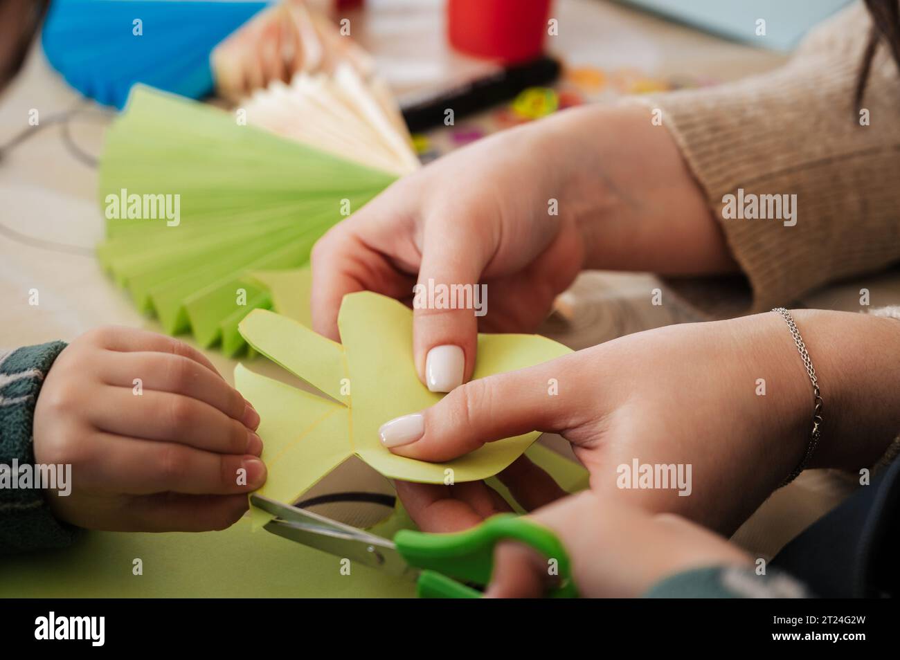 Hands crafts from colored hi-res stock photography and images - Alamy