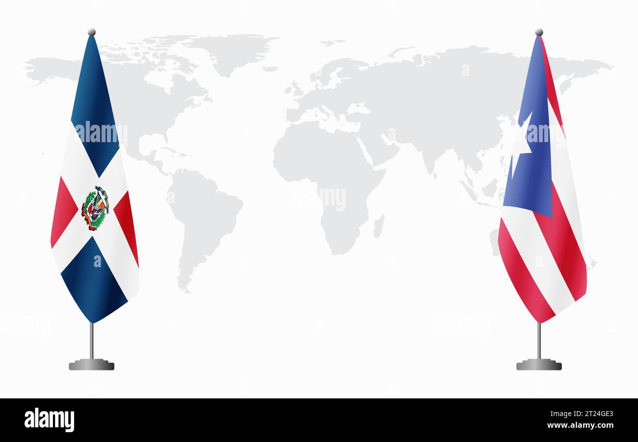 Dominican Republic and Puerto Rico flags for official meeting against ...