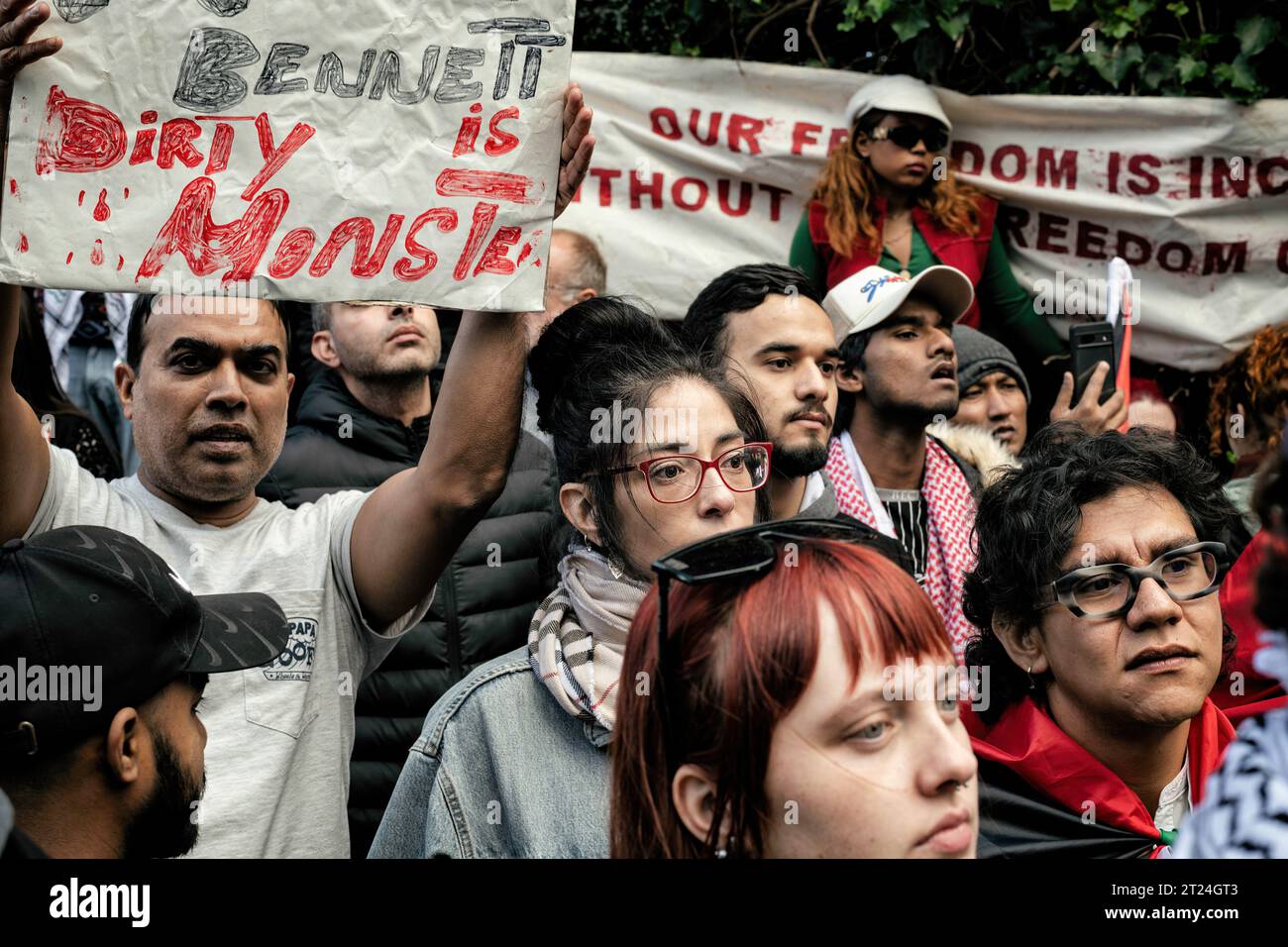 Dublin, Ireland. 14th Oct, 2023. Members of the Palestinian and Arabic ...