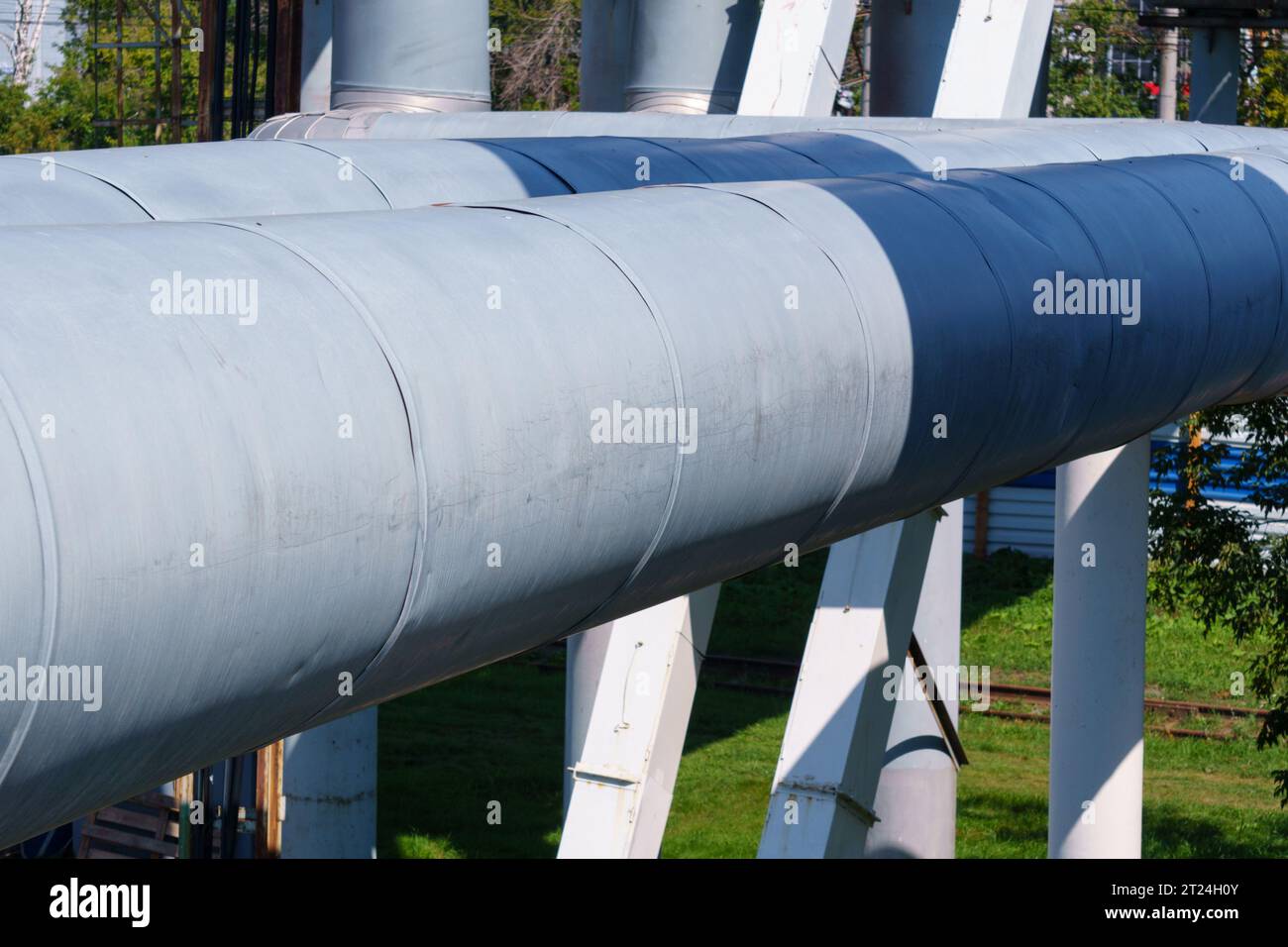 Heat transfer pipes conducting heat for city heating Stock Photo - Alamy
