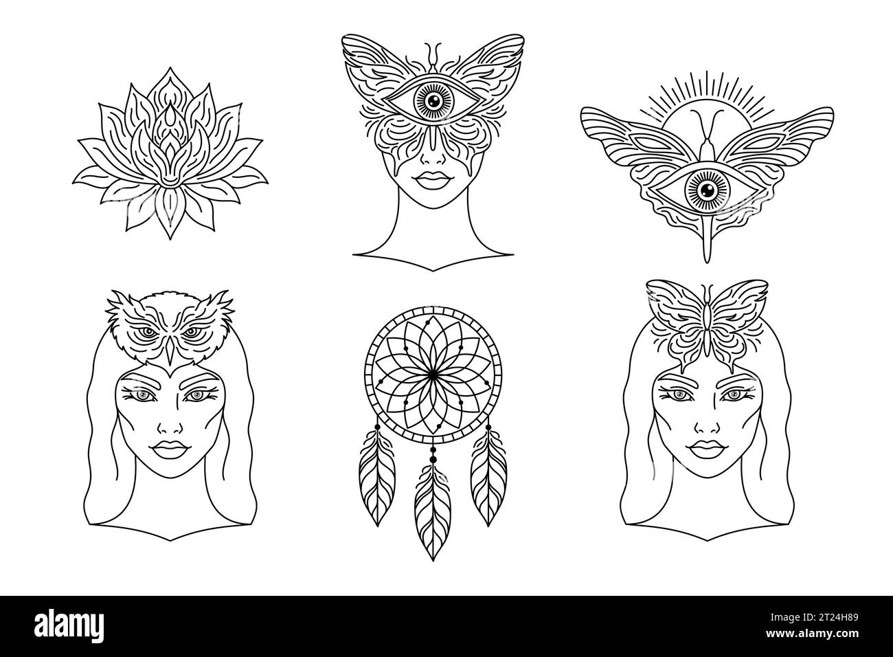 Modern esoteric art Black and White Stock Photos & Images - Alamy