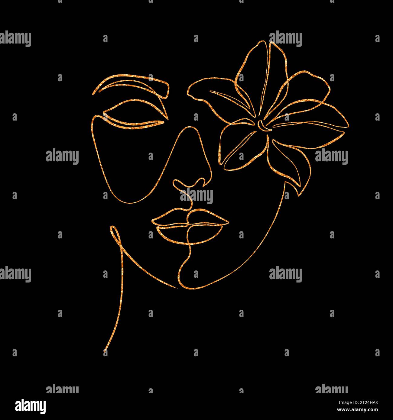 Female face in minimal line art style Stock Vector Image & Art - Alamy
