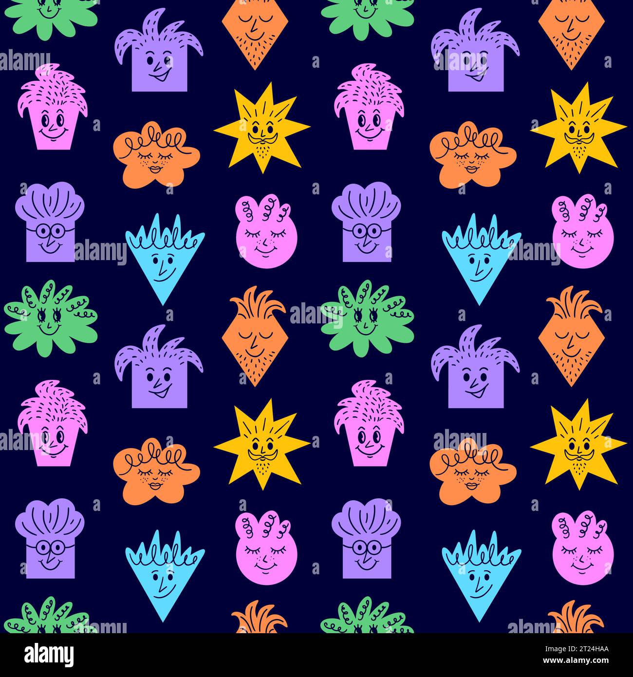 Pattern with cartoon shapes Stock Vector Image & Art - Alamy