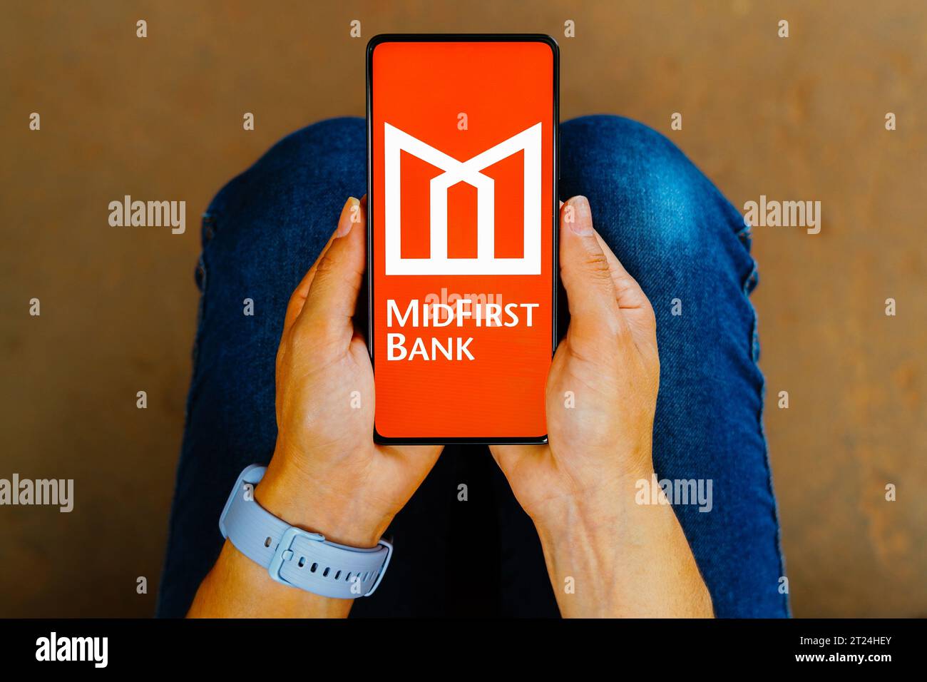 Brazil. 16th Oct, 2023. In this photo illustration, the MidFirst Bank ...