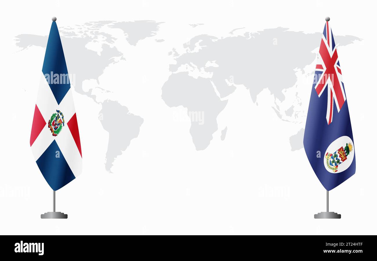 Dominican Republic and Cayman Islands flags for official meeting ...