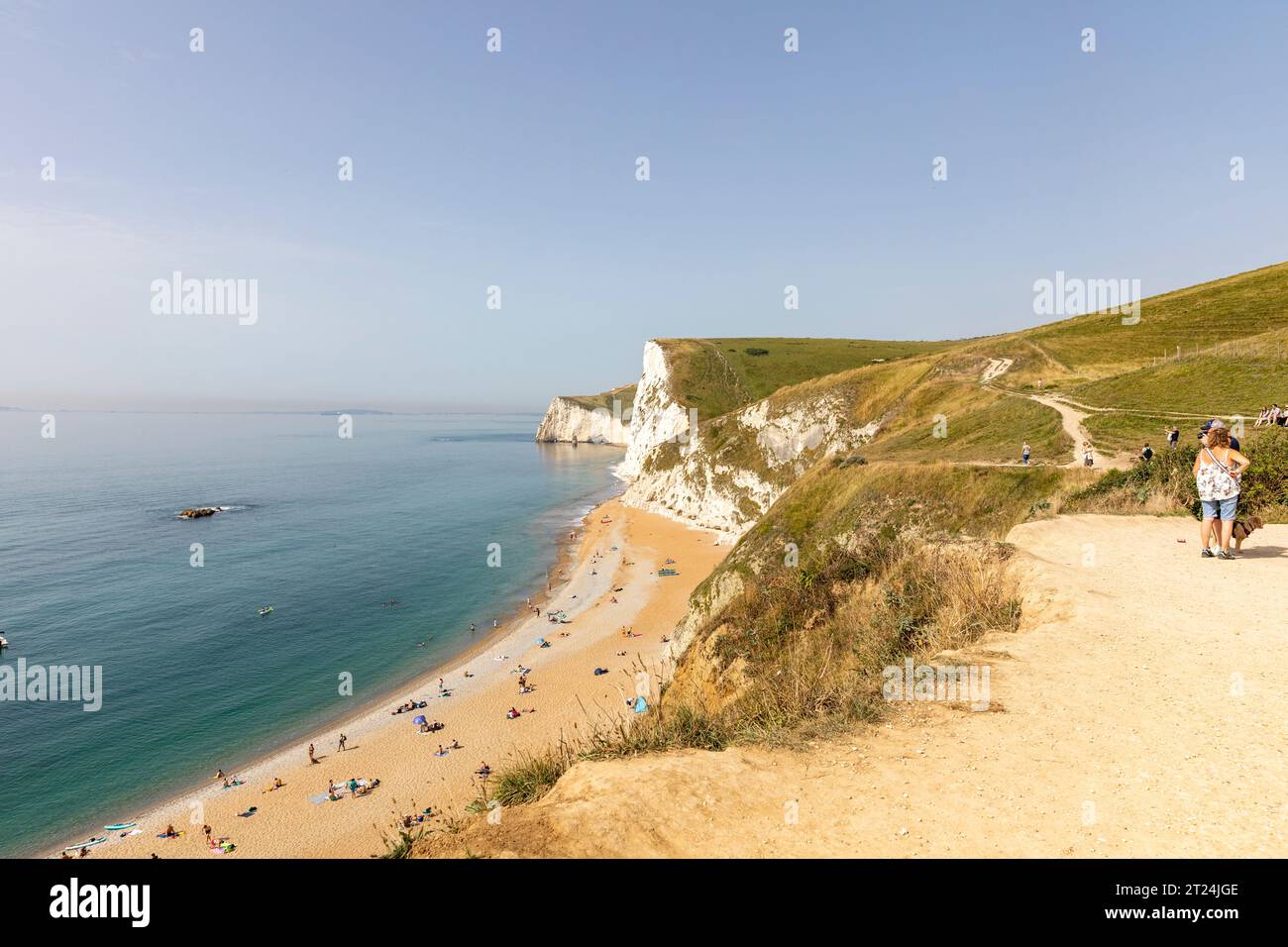 Lulworth jurassic english coastline in Dorset at Man of War and Durdle ...