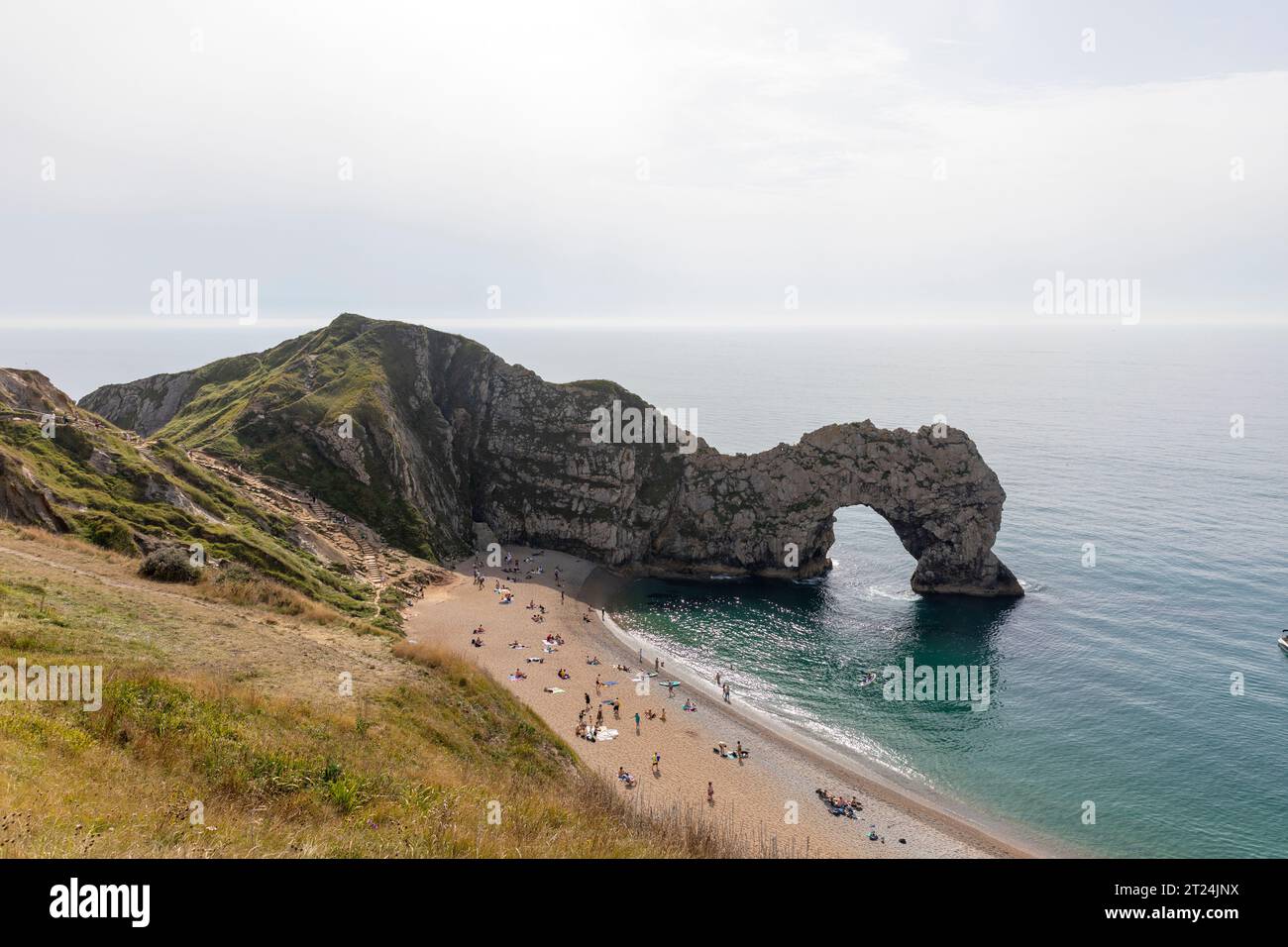 Durdle Door limestone arch geology feature on the Jurassic coastline ...