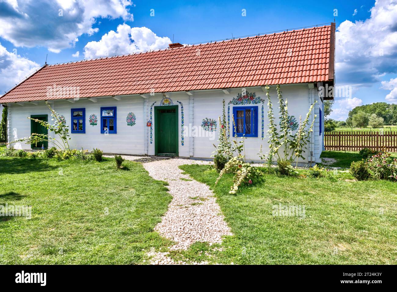 A rustic building with beautiful floral paintings Stock Photo - Alamy